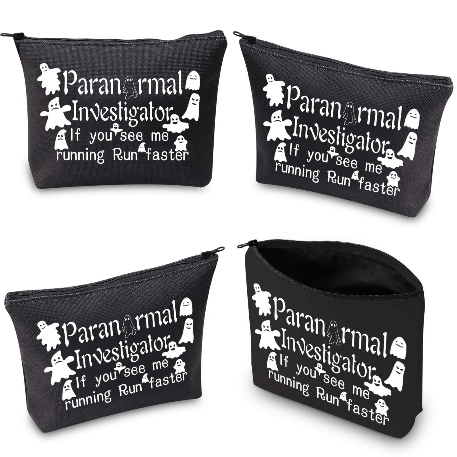 XYANFA Ghost Hunting Makeup Bag Ghost Lover If You See Me Running Run Faster Ghost Hunter Halloween Paranormal Investigator Cosmetic Bag (Paranormal Investigator)