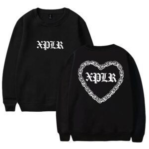 xplr sam and colby chainlink sweatshirt crewneck long sleeve streetwear men women's clothes (black,l)