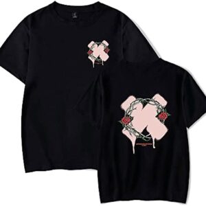 Sam and Colby XPLR Thorn Merch Couples dressT-Shirt Fashion Hip Hop Fans Harajuku Two-Sided Print Men/Women Tee Shirt (Black,L)