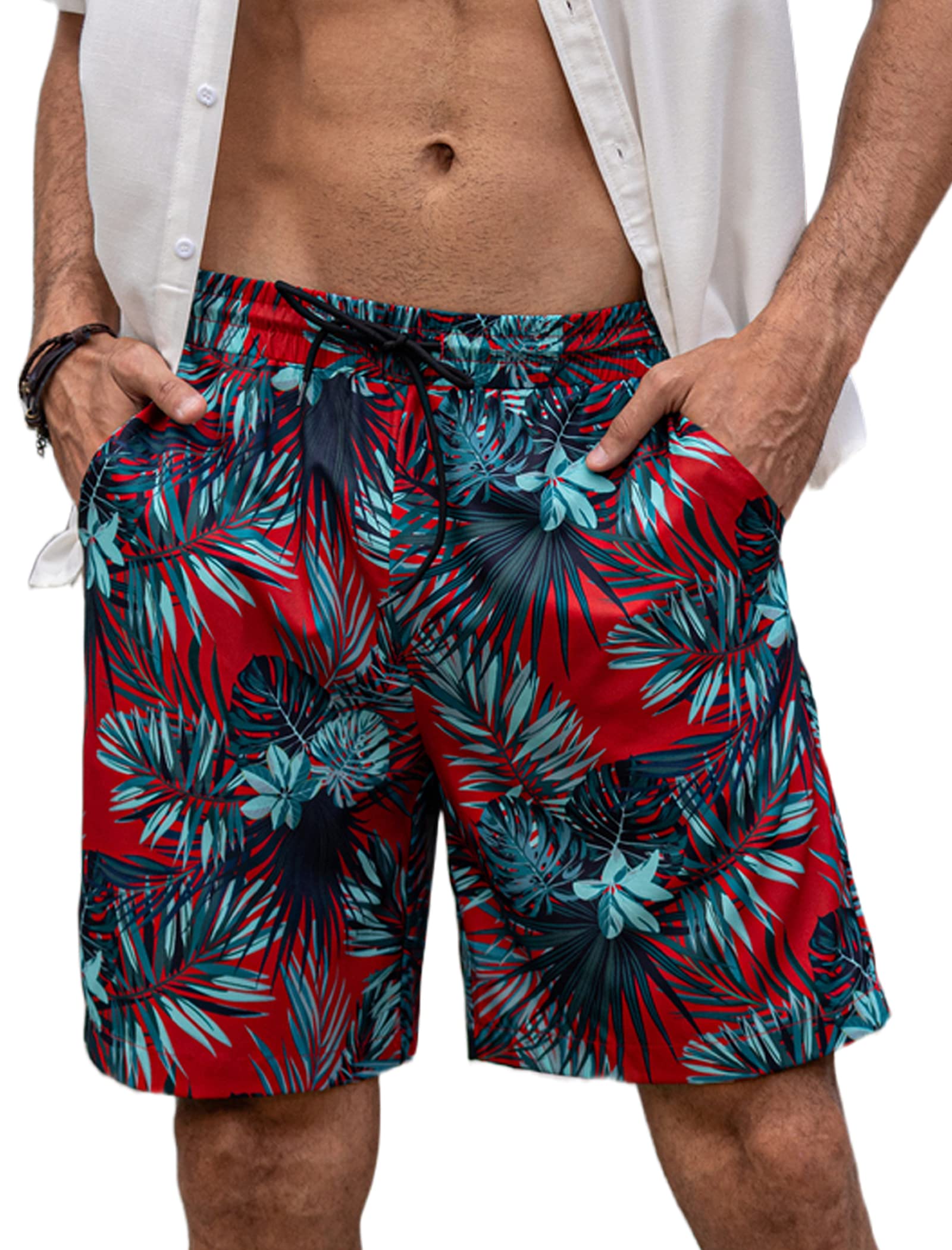 COOFANDY Men's Swim Trunks Board Shorts Summer Beach Shorts Swimsuit Swimwear for Men - No Liner