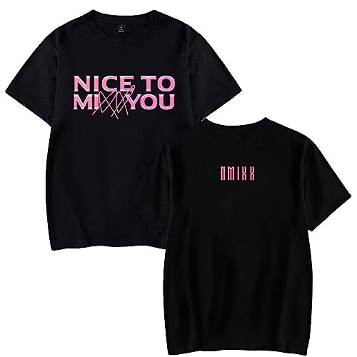 WYLINGER NMIXX Showcase Tour Nice to Mixx You Tee Merch Women Men O-Neck Short Sleeve T-Shirt Casual Tee (JY11338X01-3,M)