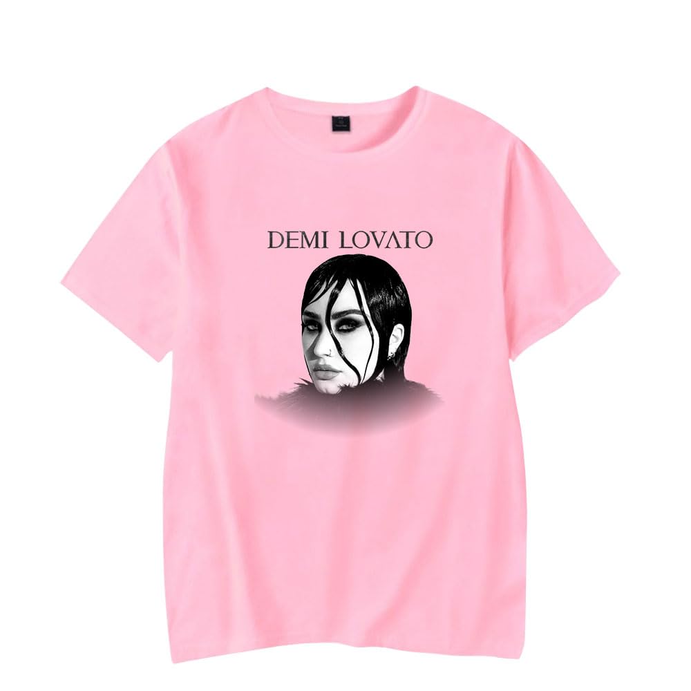 WYLINGER Demi Lovato Revamped Album Tshirt Merch Summer Men Women Short Sleeve O-Neck T-Shirt Rapper Tee (Pink,x_s)