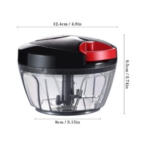 Cambom Chopper Manual Food Chopper, Hand Pull String Vegetable Chopper, BPA Free Food Safe Material (BLACK)