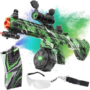 large gel ball blaster with drum, m416 manual & automatic dual mode gel ball blaster, for outdoor activities - shooting team game, ages 12+, green