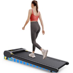 urevo walking pad with incline, incline under desk treadmill for home/office, 2.25 horsepower inclined treadmills with remote control, led display, 265lbs weight capacity