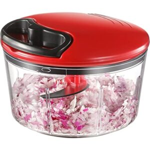 manual food chopper, hand pull string onion chopper, dishwasher safe food mincer, no bpa food grade material, 2.5 cups 0.6l