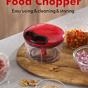 Manual Food Chopper, Hand Pull String Onion Chopper, Dishwasher Safe Food Mincer, No BPA Food Grade Material, 2.5 Cups 0.6L