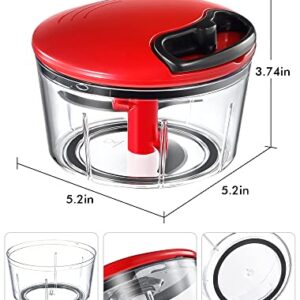 Manual Food Chopper, Hand Pull String Onion Chopper, Dishwasher Safe Food Mincer, No BPA Food Grade Material, 2.5 Cups 0.6L