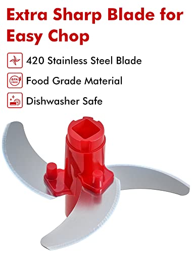 Manual Food Chopper, Hand Pull String Onion Chopper, Dishwasher Safe Food Mincer, No BPA Food Grade Material, 2.5 Cups 0.6L