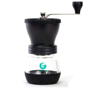 coffee gator hand coffee bean grinder mill for espresso, adjustable bean settings, hand crank, portable, saves energy - manual burr grinders for drip espresso french press