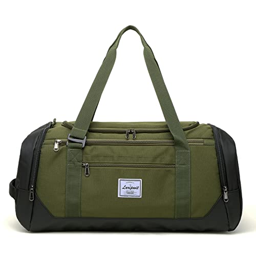 Laripwit Travel Duffle Bag for men 40L Medium Sports Gym Bag with Wet Pocket & Shoes Compartment Weekender Overnight Backpack for Traveling Duffel Bag Backpack for Women, Green