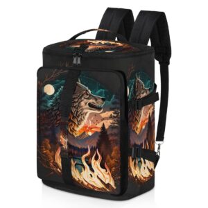 animal wolf gym duffle bag backpack waterproof with shoes compartment travel sling bag casual daypack for men and women shoulder weekender overnight bag