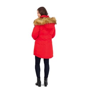 CANADA WEATHER GEAR Women's Heavyweight Water Resistant Parka Coat Red Size S