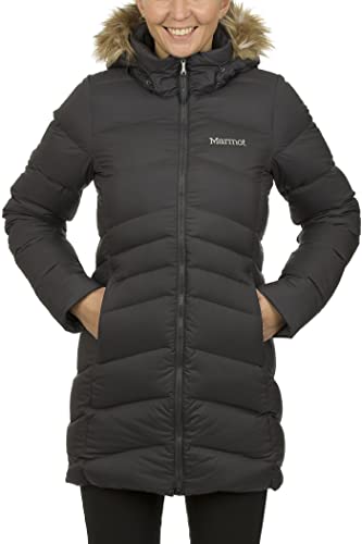 MARMOT Women's Montreal Mid-Thigh Length Down Puffer Coat, Dark Steel,Medium