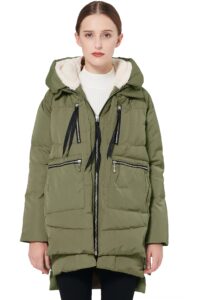 orolay women's thickened down jacket green l