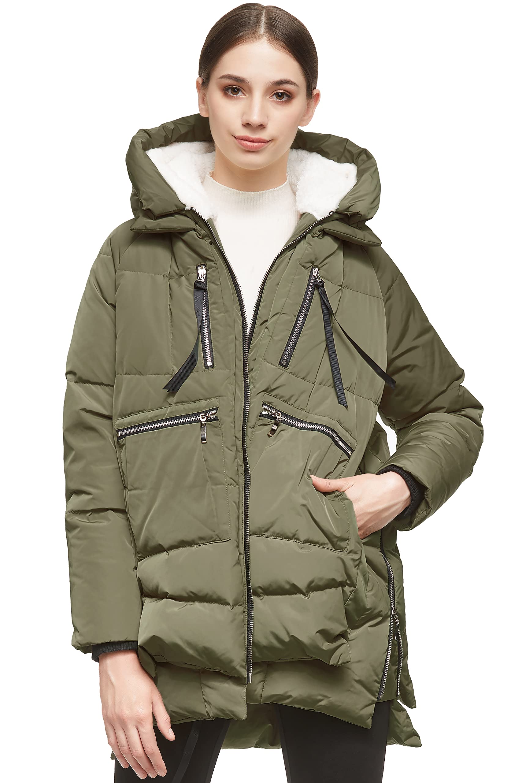 Orolay Women's Thickened Down Jacket Green L