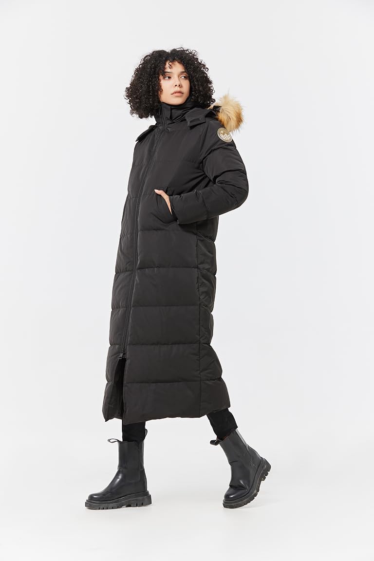 Fitouch Women's Waukee Long Down Parka | 750+ Fill Power Warm Parka | Full-Length Jacket | Extra Long Puffer