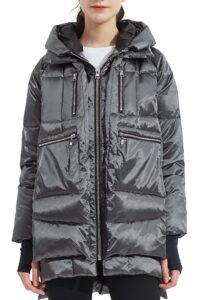 orolay women's thickened down jacket hooded darkgray m