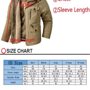 Mr.Stream Men's Winter Hooded Jacket Windproof Sherpa Lined Fleece Windbreaker Coat Outerwear Warm Parka 3256 Green M