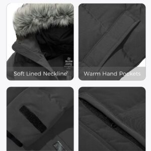 wantdo Men's Waterproof Winter Jacket Warm Coats Puffy Coats (Dark Gray, X-Large)