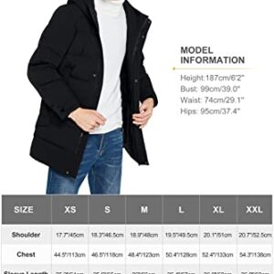 Orolay Men's Double Snap Winter Down Coat Thickened Jacket with Stand Collar Pirate Black M