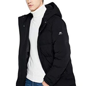 Orolay Men's Double Snap Winter Down Coat Thickened Jacket with Stand Collar Pirate Black M