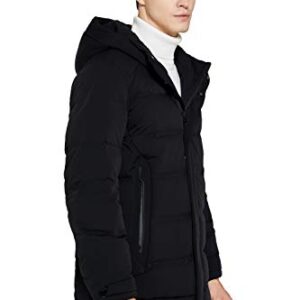 Orolay Men's Double Snap Winter Down Coat Thickened Jacket with Stand Collar Pirate Black M