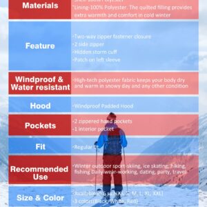 PUREMSX Winter Designer Insulated Parka, Womens Vegan Down Skiing Hiking Thick Arctic Warm Overcoat Quilted Long Jacket,White,Small