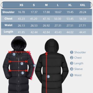 PUREMSX Winter Designer Insulated Parka, Womens Vegan Down Skiing Hiking Thick Arctic Warm Overcoat Quilted Long Jacket,White,Small