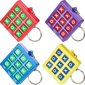 hicarer,16 pieces tic tac toe keychain valentine's day durable plastic keyholders for mini backpack clip birthday party for boy girl, assorted colors