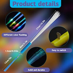 Zhanmai 24 Pieces Glow Fiber Wands Sticks LED Light Wands Fiber Optic Wands LED Flashing Sticks Glow Flashing Wands Fiber Optic Wands for Party Favors (Multicolor)