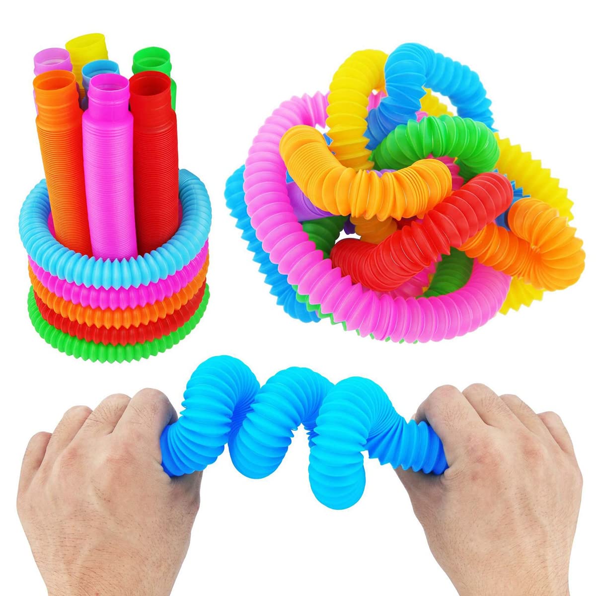 Tuko 24Packs Pop Fidget Tubes Party Favors for kids 1+ Goodie Bags Pinata Stuffers Toys for 1+ Years Old Boy and Girl Gifts,