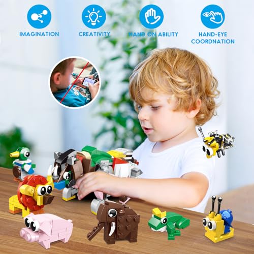 HOGOKIDS 30 Packs Party Favors for Kids - 867PCS Animals Building Blocks Sets for Classroom Prizes Goodie Bag Fillers Stocking Stuffers Birthday Valentines Easter Gifts for Kids Boys Girls 6+