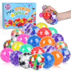 24pack stress balls, squishy toys, squishy squeeze balls bulk fidget toys for adults squishy balls, stress relief toys, party favors, birthday gift, goodie bag stuffers