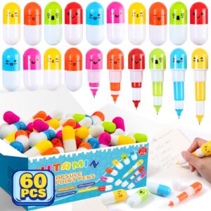 60pcs party favors for kids, creative novelty ballpoint pens for student teens adults,christmas stocking stuffers, fun bulk toy for treasure box classroom prizes birthday gifts, goodie bag stuffers