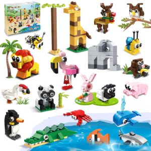 hogokids party favors for kids - 20 pack animals building blocks toy for easter gifts goodie bags stocking stuffer classroom prizes building set, valentines day birthday gift for boys girls ages 6-12+