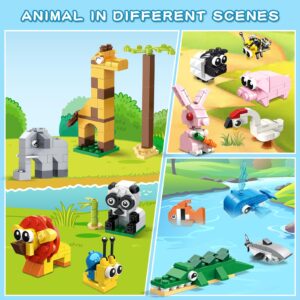 HOGOKIDS Party Favors for Kids - 20 Pack Animals Building Blocks Toy for Easter Gifts Goodie Bags Stocking Stuffer Classroom Prizes Building Set, Valentines Day Birthday Gift for Boys Girls Ages 6-12+