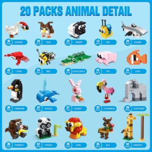 HOGOKIDS Party Favors for Kids - 20 Pack Animals Building Blocks Toy for Easter Gifts Goodie Bags Stocking Stuffer Classroom Prizes Building Set, Valentines Day Birthday Gift for Boys Girls Ages 6-12+