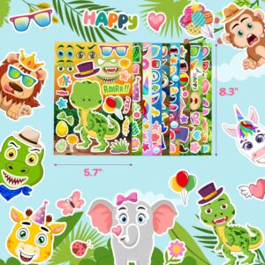 KARSLORA Stickers for Kids, 27 Sheets Make a Face Stickers for Kids, Make Your Own Stickers for Kids, Funny Animal Face Stickers, Party Favors for Kids