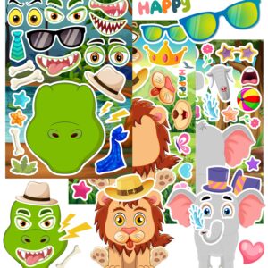 KARSLORA Stickers for Kids, 27 Sheets Make a Face Stickers for Kids, Make Your Own Stickers for Kids, Funny Animal Face Stickers, Party Favors for Kids