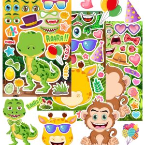 KARSLORA Stickers for Kids, 27 Sheets Make a Face Stickers for Kids, Make Your Own Stickers for Kids, Funny Animal Face Stickers, Party Favors for Kids