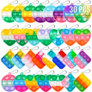 dodolol kids party favors 30 pcs fidget toys bulk mini pop fidgets keychain its birthday party favors for kids goodie bag stuffers small kid classroom prizes it bubbles poppers students bulk toys