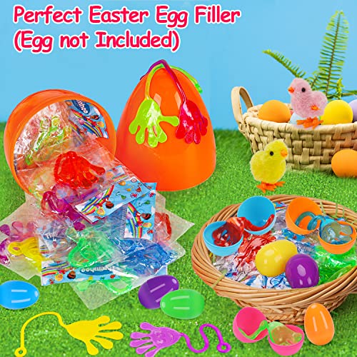 40 Pcs Glow in The Dark Sticky Hands Kids Easter Egg Filler Basket Stuffer Party Favor Supplies Goodie Bag Stuffer Pinata Return Gift Exchange Stretchy Goody Bag Filler Class Prize Carnival Bulk Toy