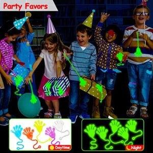 40 Pcs Glow in The Dark Sticky Hands Kids Easter Egg Filler Basket Stuffer Party Favor Supplies Goodie Bag Stuffer Pinata Return Gift Exchange Stretchy Goody Bag Filler Class Prize Carnival Bulk Toy