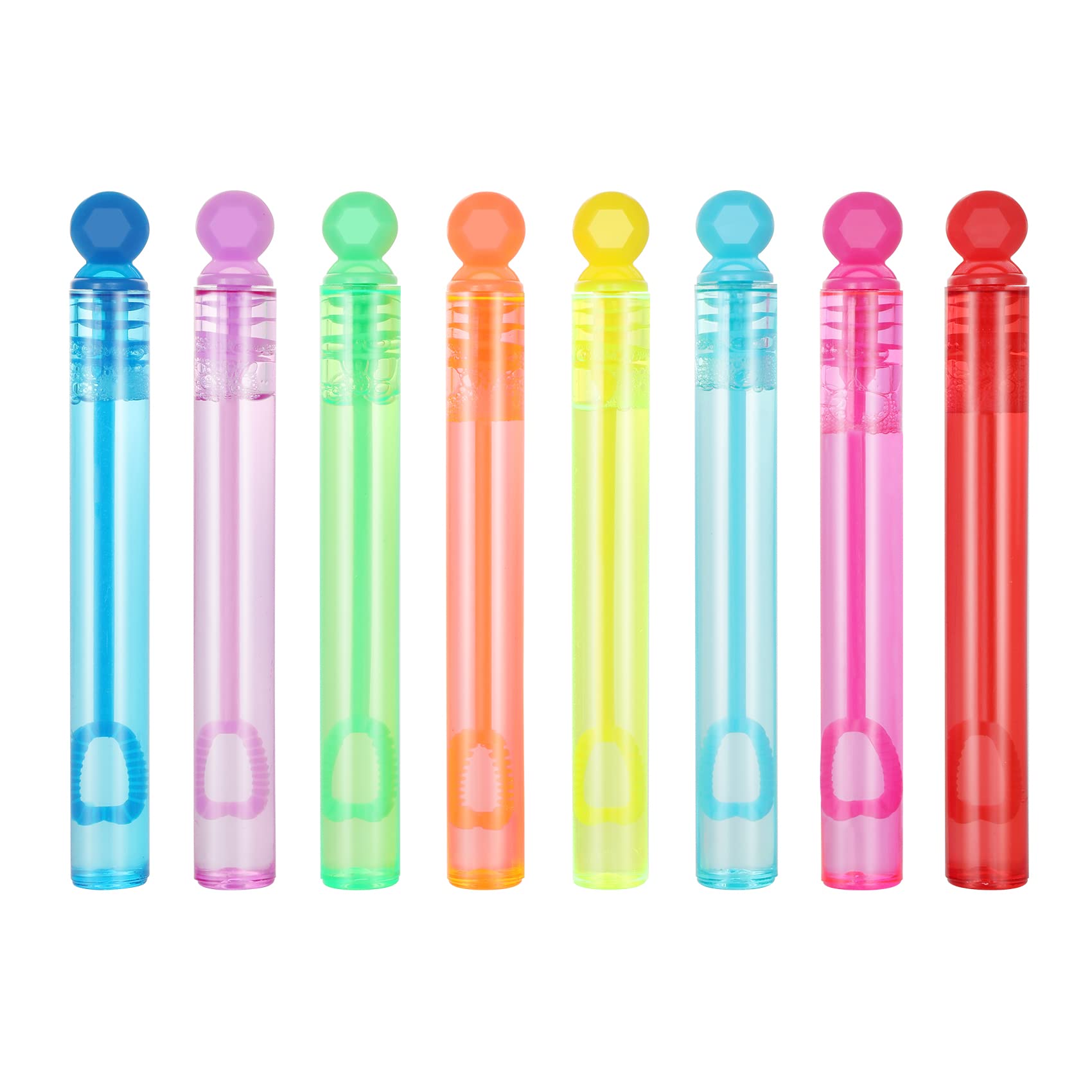 BOHIYAHOO Party Favors Mini Bubble Wands Tube Bulk Toys 32piece 8colour Themed Birthday Wedding Bath Time Summer Best Gift Family Outdoor Use Safe for Boys Girls Bubble Solution Bubble Maker