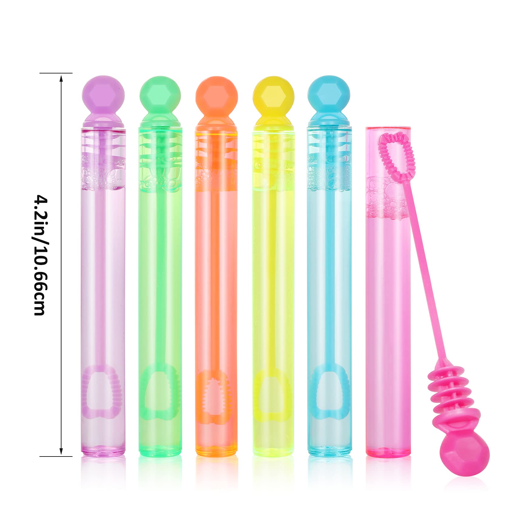 BOHIYAHOO Party Favors Mini Bubble Wands Tube Bulk Toys 32piece 8colour Themed Birthday Wedding Bath Time Summer Best Gift Family Outdoor Use Safe for Boys Girls Bubble Solution Bubble Maker