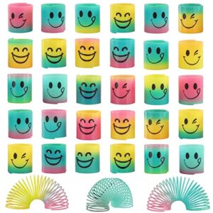 30 pack spring rainbow magic fidget stress coil mini springs bulk toys for party favor carnival prize birthday goodie bag stuffers for kids boys girls