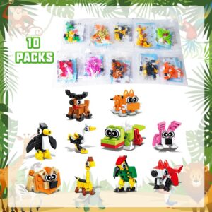 HOGOKIDS Party Favors for Kids 10 Pack - 30 Kinds of Animals Building Blocks Toy Set for Birthday Party Favors Goodie Bags Stuffers Classroom Prizes, Easter Gifts for Boys Girls Ages 4-12+