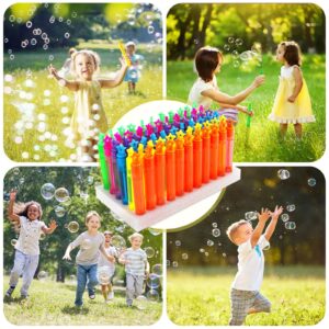 66 Pcs Mini Bubble Wands in 6 Colors, Bulk Party Favors for Kids, Themed Birthday, Christmas, New Year, Valentine, Carnival, School Classroom Prizes for Boys & Girls, Ideal Goodies Bags Stuffers