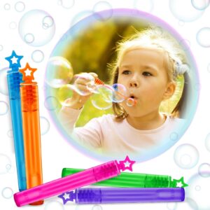 66 Pcs Mini Bubble Wands in 6 Colors, Bulk Party Favors for Kids, Themed Birthday, Christmas, New Year, Valentine, Carnival, School Classroom Prizes for Boys & Girls, Ideal Goodies Bags Stuffers